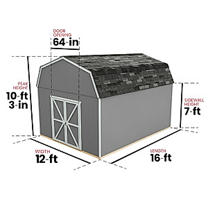 Handy Home Products Hudson 12x16 Do-it-Yourself Wooden Storage Shed