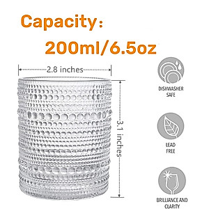 Mini Whiskey Glasses, 6.5 oz（200ml）Scotch Drinking Glasses Set 6, Shot Glasses Bar Set, Brandy Snifter Whiskey Glass for Scotch Bourbon Liquor Tequila Gin Cognac Vodka Cocktail