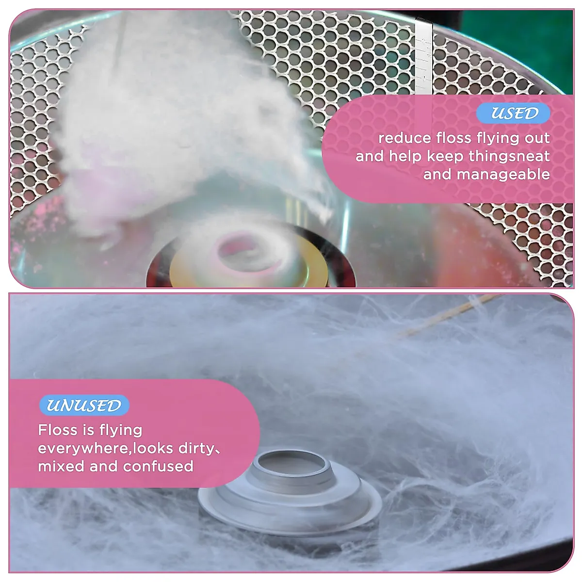 LIANQIAN Sets Cotton Candy Machine Mesh and Clip Stabilizer Kit for Candy Floss Maker Machine