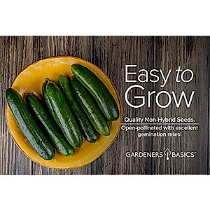 Cucumber Seeds for Planting - Marketmore 76 - Cucumis sativus Heirloom, Non-GMO Vegetable Variety- 1 Gram Seeds Great for Outdoor Gardening by Gardeners Basics