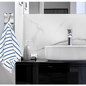 NANASO 4 Pcs Kitchen Towel Holder Grabber Self Adhesive, Stainless Steel Kitchen Dish Towel Hook,Wall Mount Non-Drilling Hand Towel Hanger Towel Holders for Bathroom Kitchen Cabinet