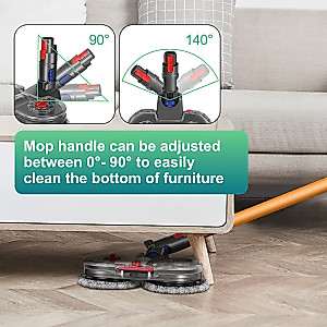 Jajadeal Mop Head for Dyson V15 V11 V10 V8 V7 Vacuum Cleaners, Electric Mop Attachment with Detachable Water Tank and 12 Reusable Mop Pads