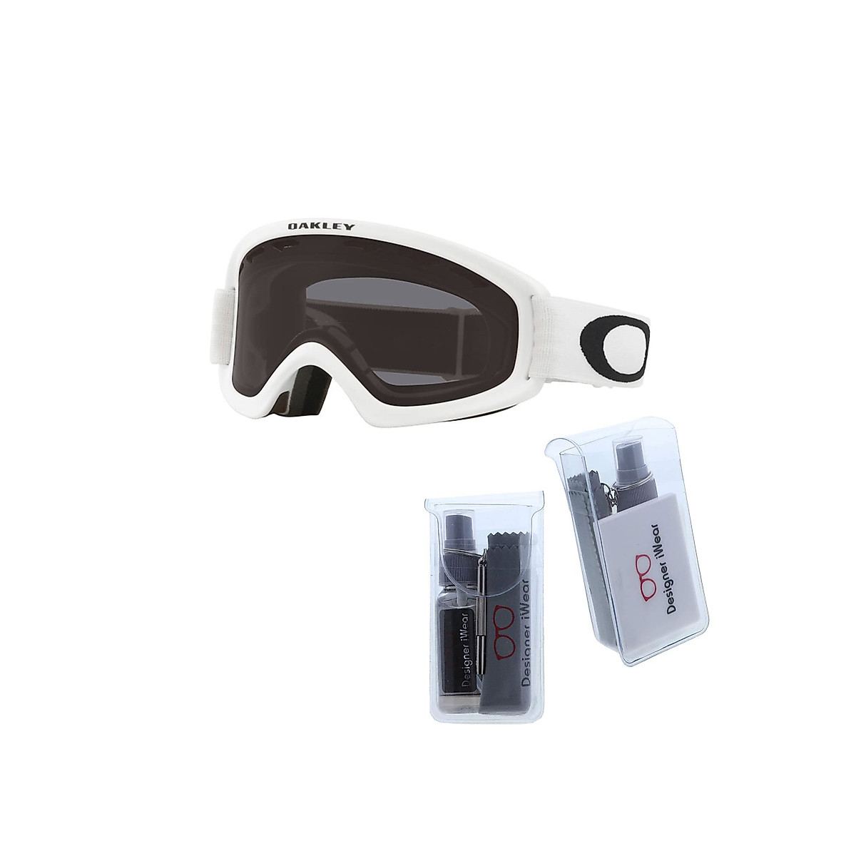 Oakley O-Frame 2.0 Pro M OO7125 Matte White w Dark Gy Ski Goggles For Men For Women + BUNDLE with Designer iWear Eyewear Kit