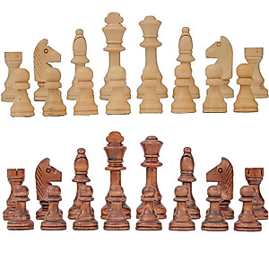 LuckyWish Large Wood Chess Pieces,4.3 Inch King,Chess Pieces Only, No Board