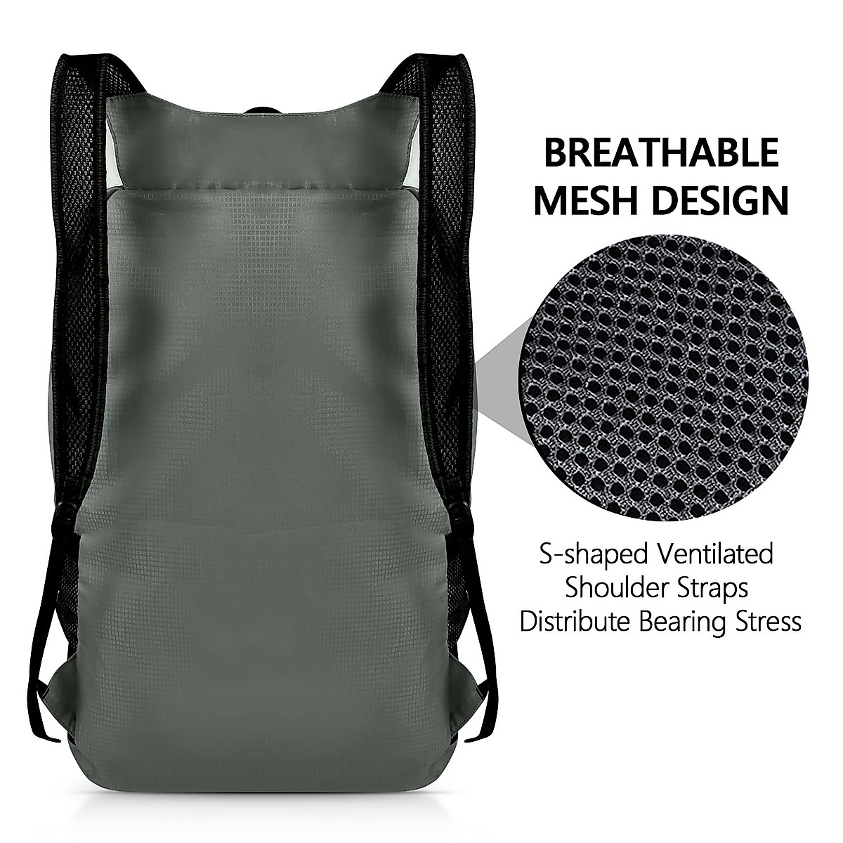 Hiking Backpack Ultra Lightweight Packable Camping Backpack Waterproof Travel Outdoor Hiking Daypack for Women Men(GREY 16L)