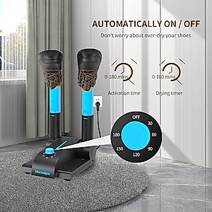 Monealpis Boot Dryer - Portable Shoe Dryer Warmer with Heat Blower, Timer, and Adjustable Foldable Rack for Work Boots, Shoes, Gloves, Helmets, Ski Boots, and Sneakers