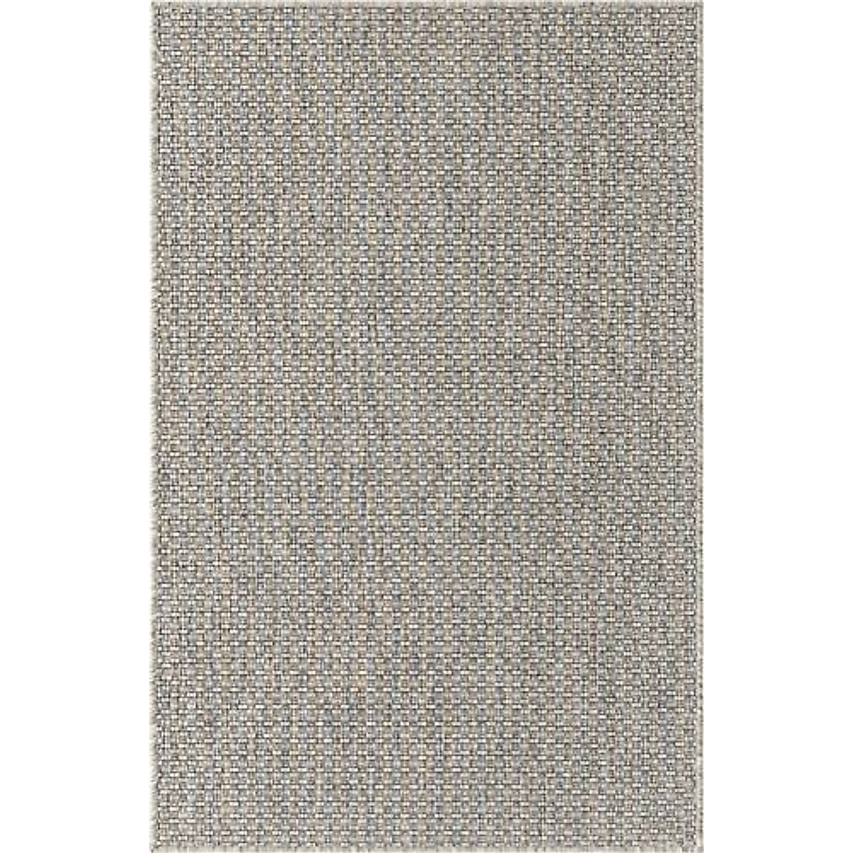 Rugs.com Outdoor Solid Collection Rug – 3' x 5' Light Gray Flatweave Rug Perfect for Entryways, Kitchens, Breakfast Nooks, Accent Pieces