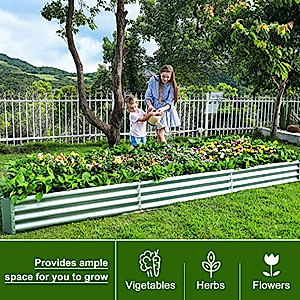Land Guard 12×4×1ft Galvanized Raised Garden Bed Kit, Super Large Metal Raised Garden Beds for Vegetables, Galvanized Planter Raised Garden Boxes Outdoor(359 Gallon Capacity)