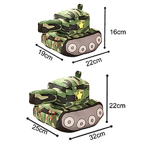 Heave Tank Plush Stuffed Toy, Simulation Modeling Pentagram Pattern Camouflage Hugging Cushion, Adorable Comfortable Children Plush Doll Pillow Toy Boys Toy Gift S XXX-Small