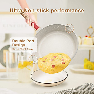 Bobikuke 11 inch/5Qt Nonstick Deep Frying Pan with Lid, Non Stick Skillets for Cooking Saute Pan with Removable Handle, Dishwasher & Oven Safe, PFOA Free, Compatible with All Stovetops