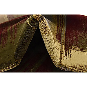 Unique Loom Barista Collection Modern, Abstract, Urban, Distressed, Rustic, Warm Colors Area Rug, 5 ft x 8 ft, Multi/Olive