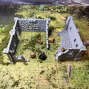 Extruded Gaming Building Ruins Set 1A