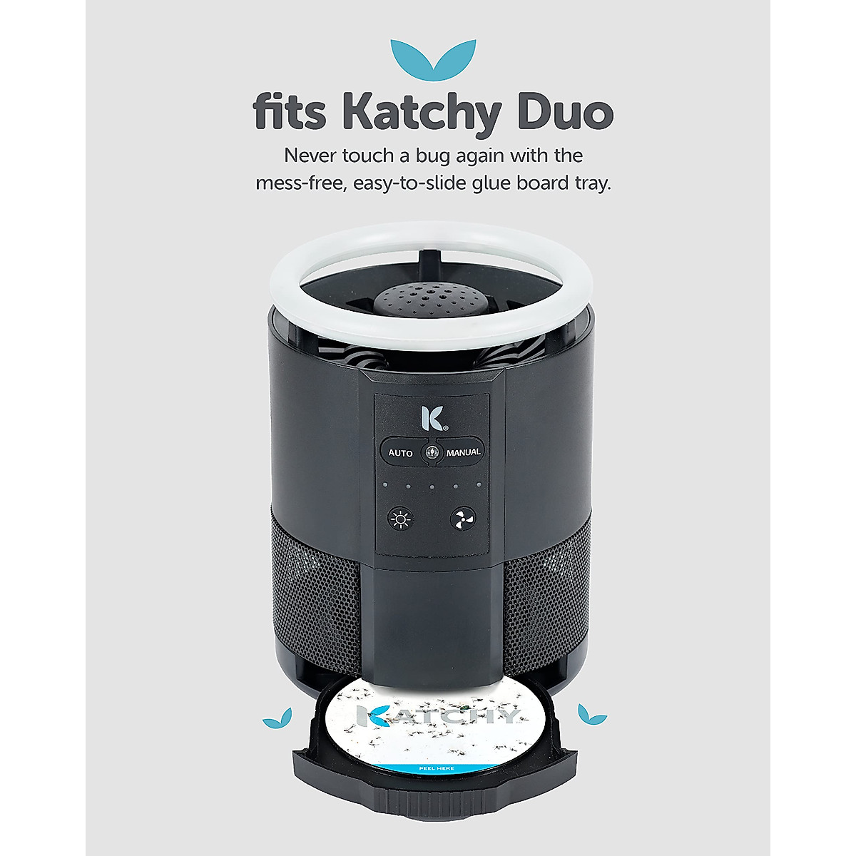 Katchy Indoor Fly Trap - Catcher & Killer for Mosquito, Gnat, Moth, Fruit Flies - Non-Zapper Traps for Buzz-Free Home (8-Pack Glue Boards for Duo Model, White)