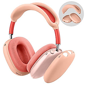 Fintie Silicone Case Cover for AirPods Max Headphones, Anti-Scratch Ear Cups Cover and Headband Cover for AirPods Max, Accessories Skin Protector for AirPods Max (Pink)