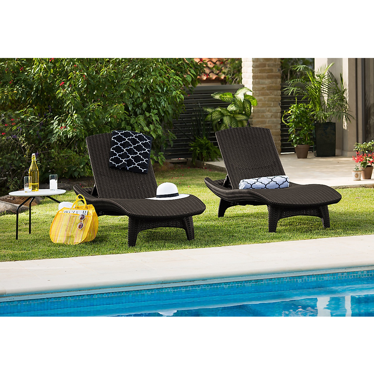 Keter 211045 Pacific Sun Lounger Set of 2, Brown