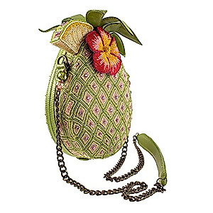 Mary Frances Pineapple Island Beaded Crossbody Novelty Handbag, Multi
