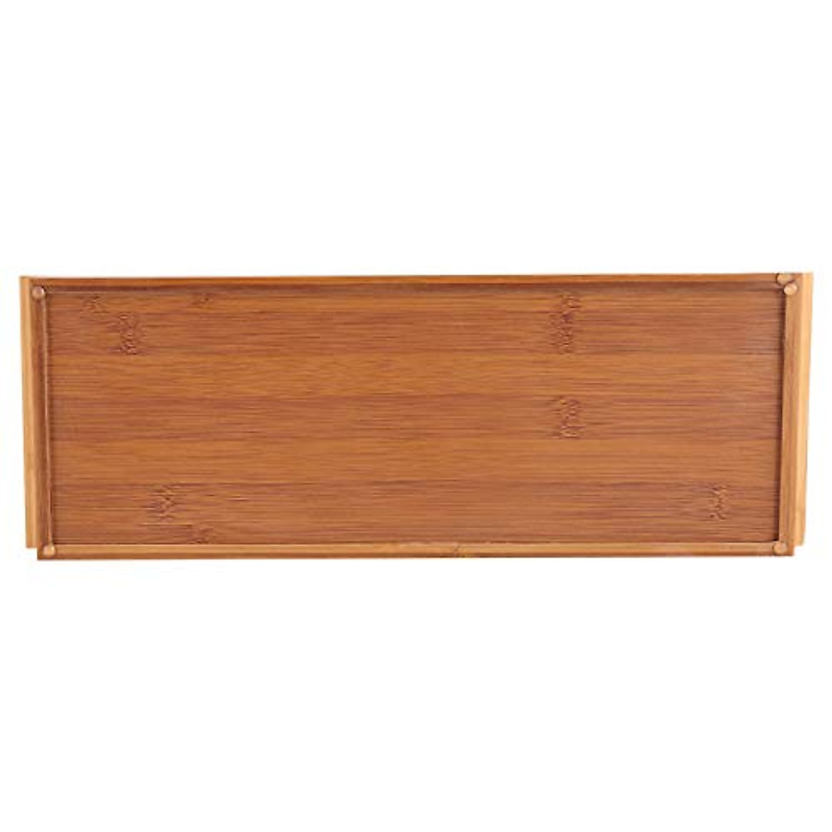 Natural Bamboo Tea Tray Drainage Type Cup Plate Traditional Chinese Style Serving Tray Kung Fu Tea Accessory 14.96 x 5.28 x 1.49inch