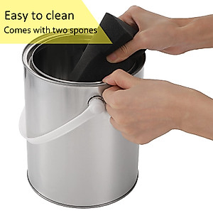 WUWEOT 4 Pack Empty Paint Can, Gallon & Quart Unlined Paint Pails, Metal Bucket Container with Lid, Handle and Spones for Paint, Varnish, Craft DIY Art Supply Storage