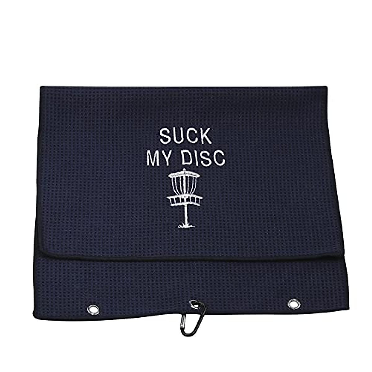 Funny Disc Golf Towel Golf Towel Embroidered Golf Towel Gift Suck My Disc Golf Towel with Clip (Suck My Disc)