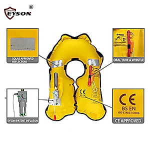 Eyson Inflatable Life Jacket Life Vest Basic Automatic/Manual (7091 Red Auto)
