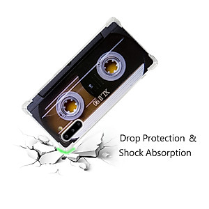 FAteam Case for Galaxy Note 10 with Reinforced Corners TPU Soft Bumper Retro Music Cassette Tape Phone Case Compatible with Samsung Galaxy Note 10