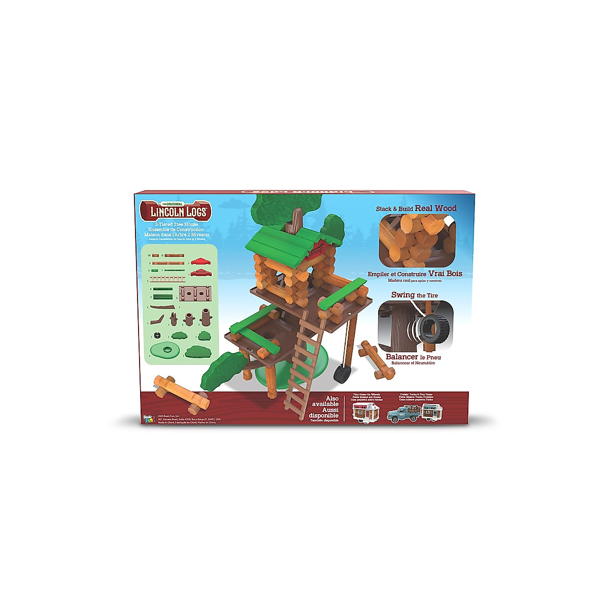 Lincoln Logs 2 Tiered Tree House Building Set, Educational Toy, Gift for Kids, Girls and Boys, STEM Retro Classic Toy