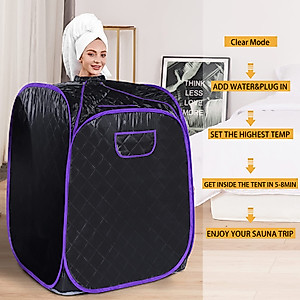 OPPSDECOR Portable Steam Sauna Spa, Personal Indoor Sauna Tent Remote Control&Chair&Timer Included, One Person Sauna for Therapeutic Relaxation Detox at Home