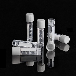 60 Pack Small Plastic Vials with Caps 2ml Lab Vials Screw Top Vials Cryogenic Vial Lab Frozen Test Tubes Small Vial Tub Container for Laboratory School Science Educational