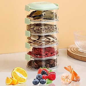 Spice Seasoning Storage Box,2024 Upgrade Green Multi-layered Seasoning Storage Box,Fruit Multi-layer Storage Containers,Airtight Food Organizer Containers for Kitchen Organizer Accessories (5 Layer)