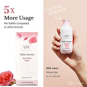 LUXE Bidet Whift Toilet Scents Spray, Rose Petal, Value Size - 4 oz / 120 mL
