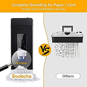 Paper Shredder, 6-Sheet Micro Cut with 2.9 Gallons Bin, P-6 High Security Level, 5 Munites Non-Stop Working Time, Compact Design Pull Out Basket with Jam Proof System for Home Office Use