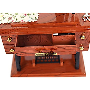 G Ganen Musical Sewing Machine Music Box Vintage Look (Brown-1)