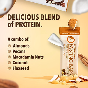 Prolon Fast Bars | Keto, Gluten Free, Dairy Free, Plant Based Protein, Intermittent Fasting Bars | Developed to Not Break Your Fast | Coconut Macadamia Nut, 12 Ct
