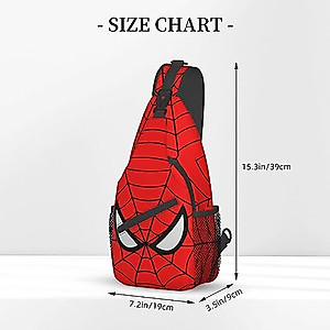 Super hero Sling Bag Red Lightweight fanny Backpack Durable Crossbody Shoulder Bag for Men Women Travel Hiking Work