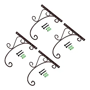 Tool parts 4pcs Iron Wall Hooks Bracket 230mmx155mmx16mm for Hanging Lanterns Bronze