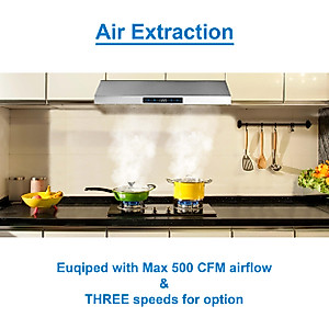 SNDOAS Range Hood 30 Inch Under Cabinet,Ductless Range Hoods with Touch Control,3-Venting Kitchen hood,Stainless Steel Vent Hood,Under Cabinet Range Hood 30 inch,Hood Vents for Kitchen 3 Speeds