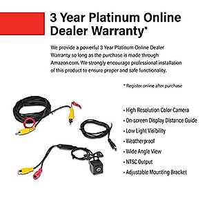 BOSS Audio Systems CAM18 Rearview Car Backup Camera - High Resolution Color, 170° Wide Angle View, Weatherproof, Low Light Visibility, On-Screen Distance Guide