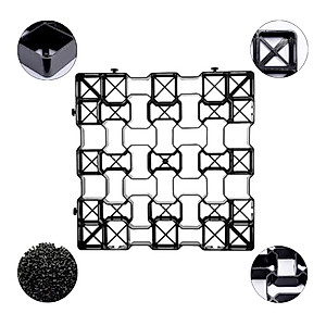 Permeable Pavers Grass Grid for Driveway, Patio RV Pad, Stables, Gravel, Fire Lanes, Outdoors Road DIY, 4-Pack and Load is up to up to 44t vehicles (1.8" Depth)