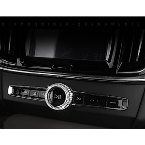 NIUHURU Compatible with Volvo XC60 XC90 S60 V60 XC40 Bling Accessories Sound Audio Knob Cover Car Interior Bling Accessories for Women