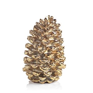 Zodax Gold Decorative Pinecone Figurine Holiday Accents, Large