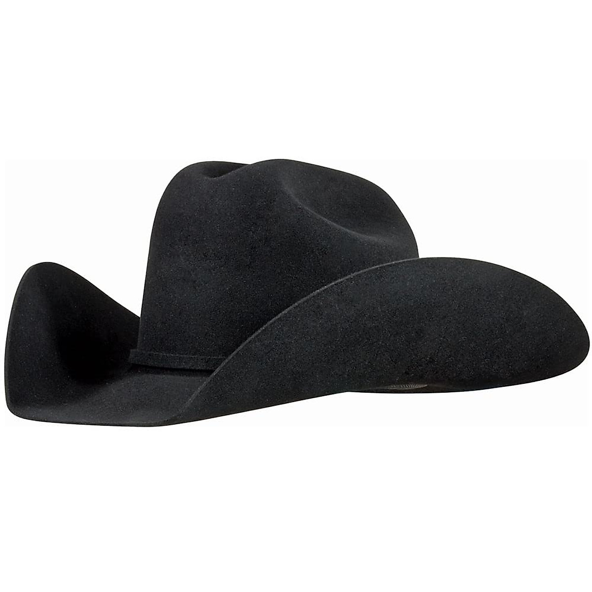 Schneiders 5X Fur Felt Cowboy Hat - Black | Size 7 1/2 | Color Black | Elegant Self-Band with Silver Buckle | 4" Brim | 4 1/2" Crown