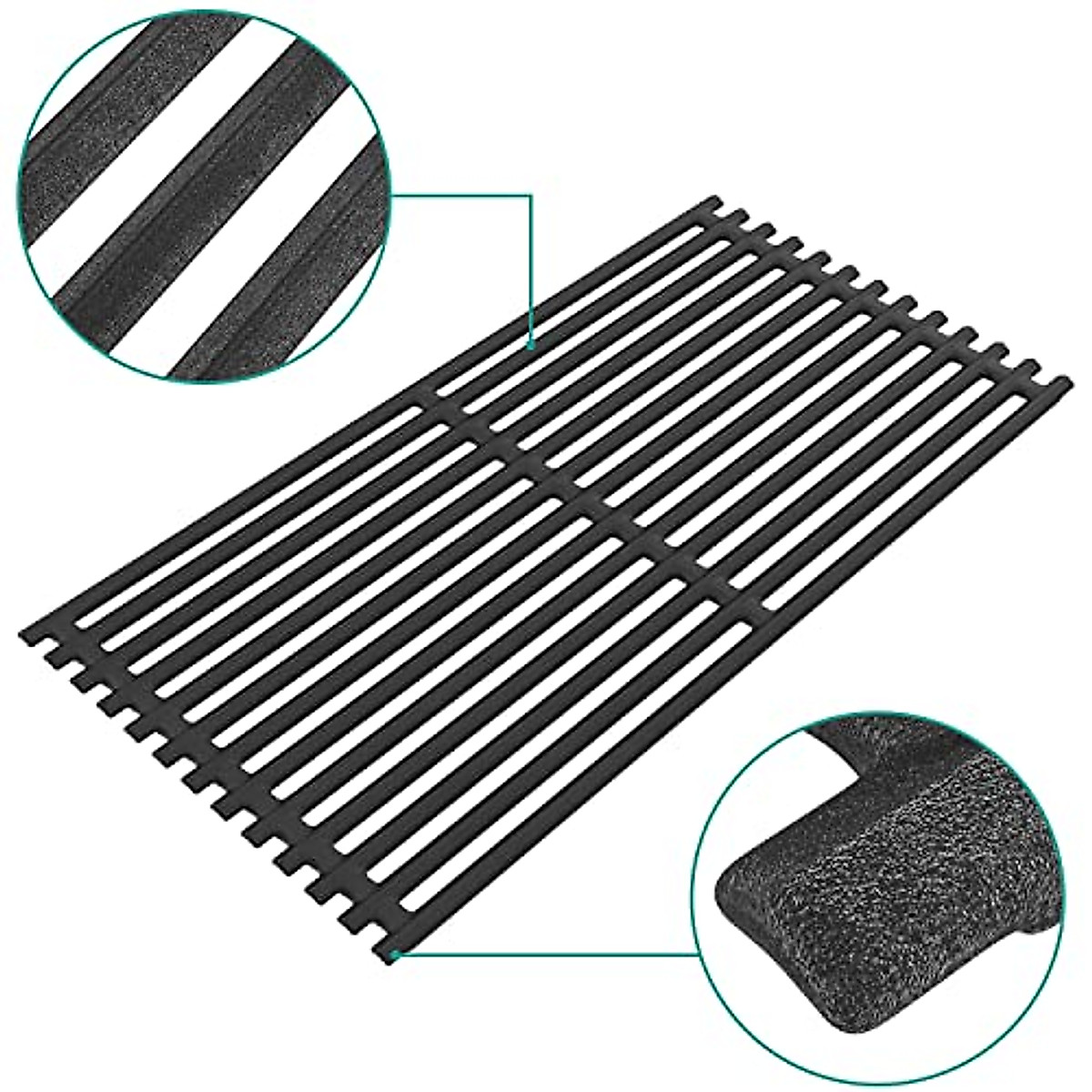 EasiBBQ Cast Iron Grill Grates for Charbroil 463642316 463644220 G369-0030-W2 G469-0005-W1 G460-0500-W1, 17 Inch Cooking Grate for Char-Broil 463675016, for nexgrill Evolution 720-0864 720-0864m