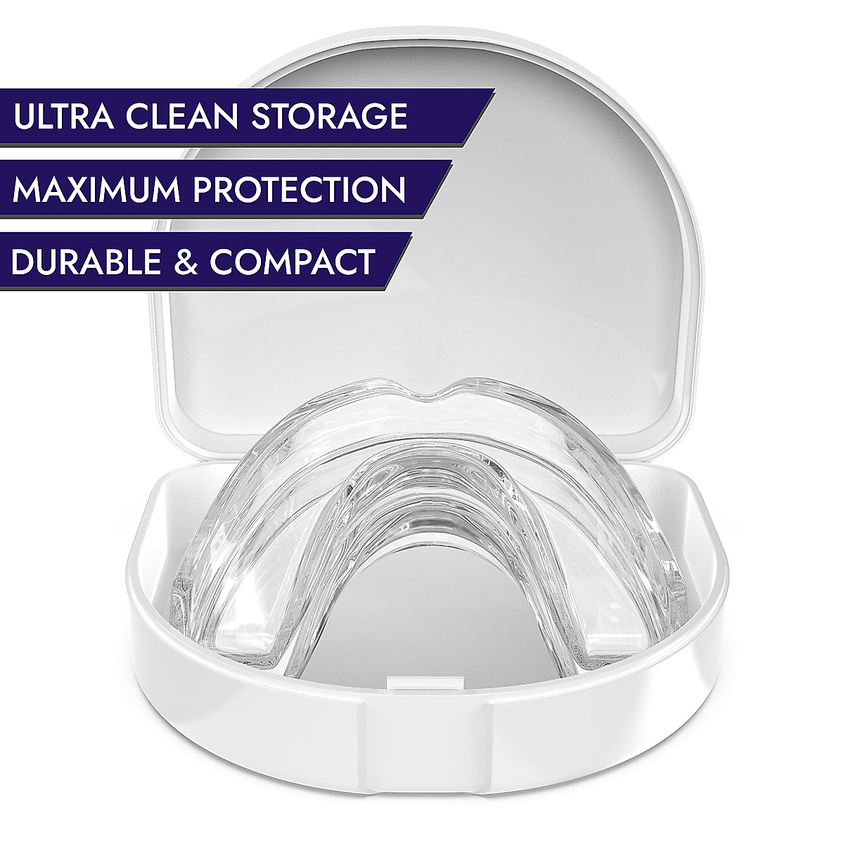 NovaWhite Teeth Whitening Trays - Moldable, Trimmable, Custom Fit, Comfortable, BPA FREE, Latex Free, Dental Grade Guard - (4) Mouth Trays, Hygienic Case – Easy to Mold, Mouth Tray for Tooth Whitening