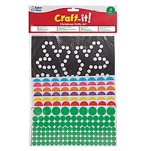 Baker Ross AT224 Christmas Dotty Sticker Art - Pack of 8, Festive Arts and Crafts