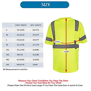 LX Reflective Short Sleeve High Visibility Safety T Shirt for Work Warehouse Construction Class 3