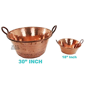Cazo de Cobre Puro 30" Para Carnitas Classic Traditional Tacos Pure 100% Copper Mexico Heavy Duty Gauge