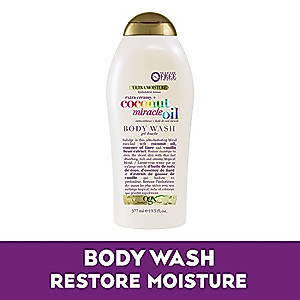OGX Extra Creamy + Coconut Miracle Oil Ultra Moisture Body Wash, 19.5 Fl Oz