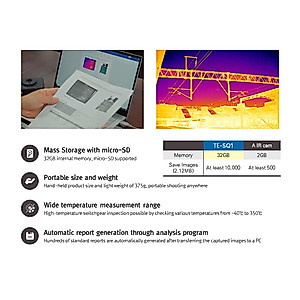 Thermal Expert TE-SQ1, i3system Thermal Imaging Camera, 384x288 IR Resolution, 5" Touch Screen, Designed and Manufactured in Korea, Excellent Performance for Measuring Abnormal temperatures