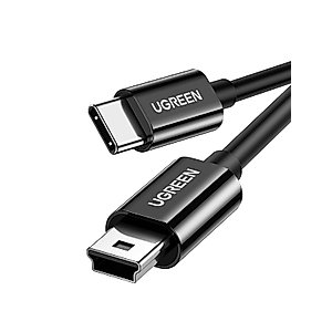 UGREEN Mini USB to USB C Cable 3FT Mini USB to Type C Compatible with Digital Camera MP3 Player GPS Receiver and More Mini B Devices PVP Black