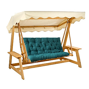 knaricas Porch Swing Cushions, Thicken 4" Patio Bench Cushion, 2-3 Seater Swing Replacement Cushions with Backrest, for Outdoor Furniture Patio Porch Lawn Garden (Dark Green, 40x40in)